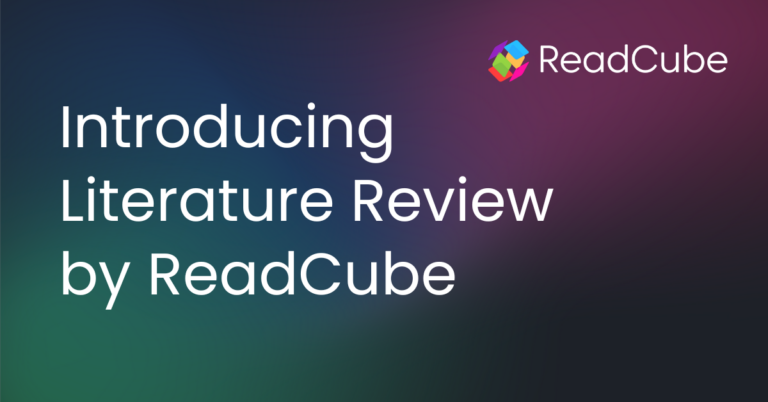 Introducing Literature Review by ReadCube - ReadCube